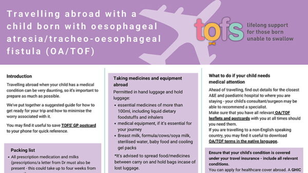 Travelling with a child with OA/TOF – TOFS | OA/TOF Support
